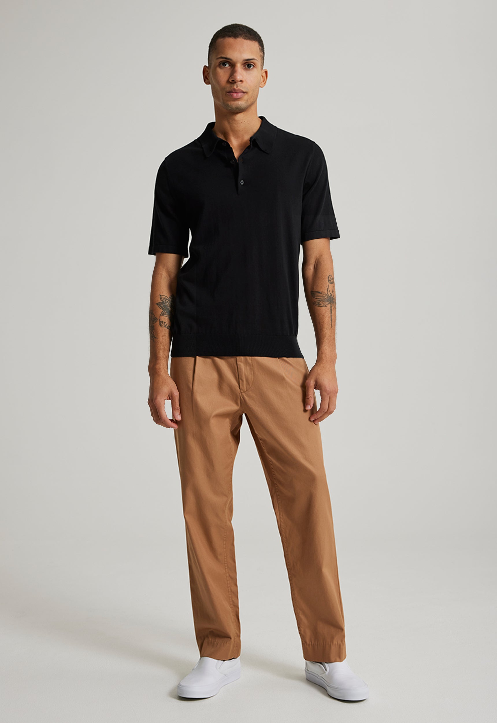 Pointier Cotton Polo in Black