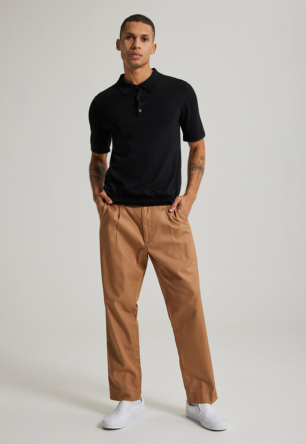 Pointier Cotton Polo in Black